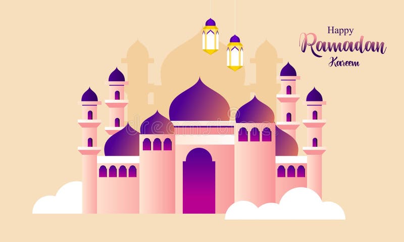 Mosque Ramadan Happy Ramadan Kareem Vector Illustration Stock ...