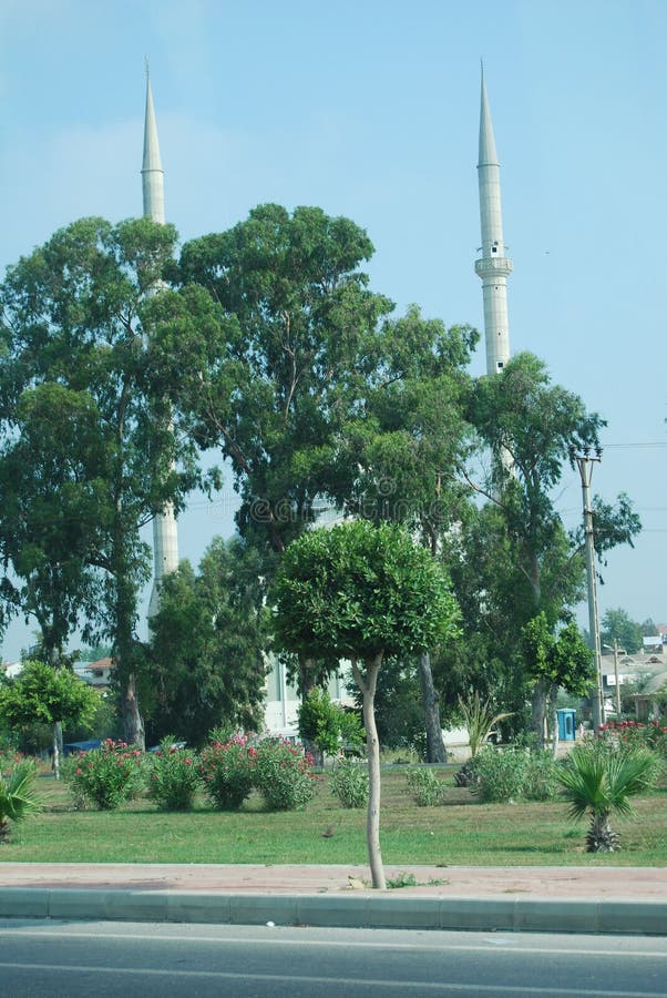 Mosque by the road stock image. Image of property, city - 261245999