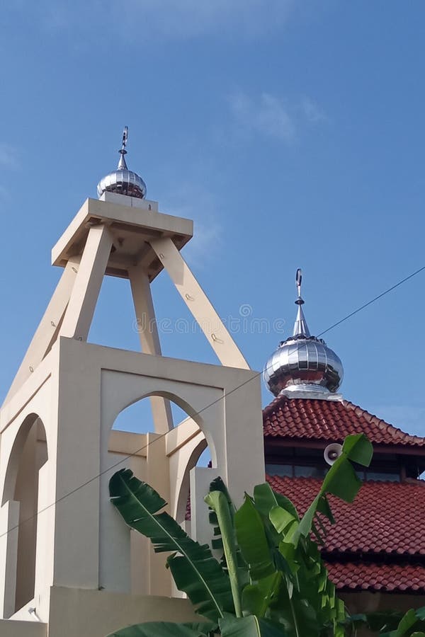Mosque Roof and the Minaret beside Stock Image - Image of tower ...