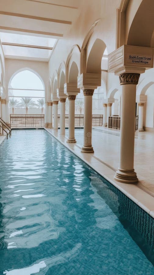 The Mosque S Exquisite Architectural Details are Reflected in the Calm ...