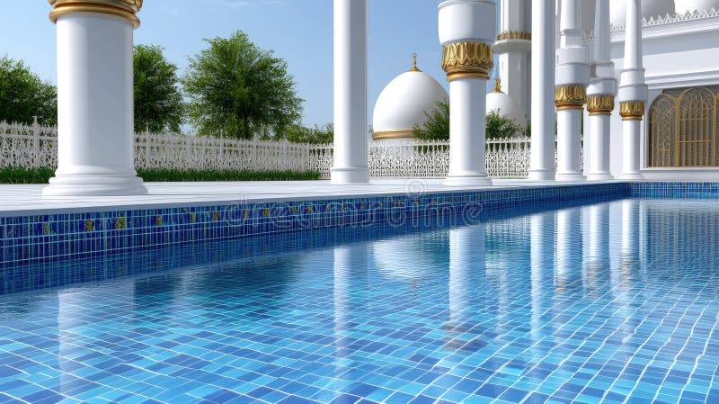 The Mosque S Exquisite Architectural Details are Reflected in the Calm ...