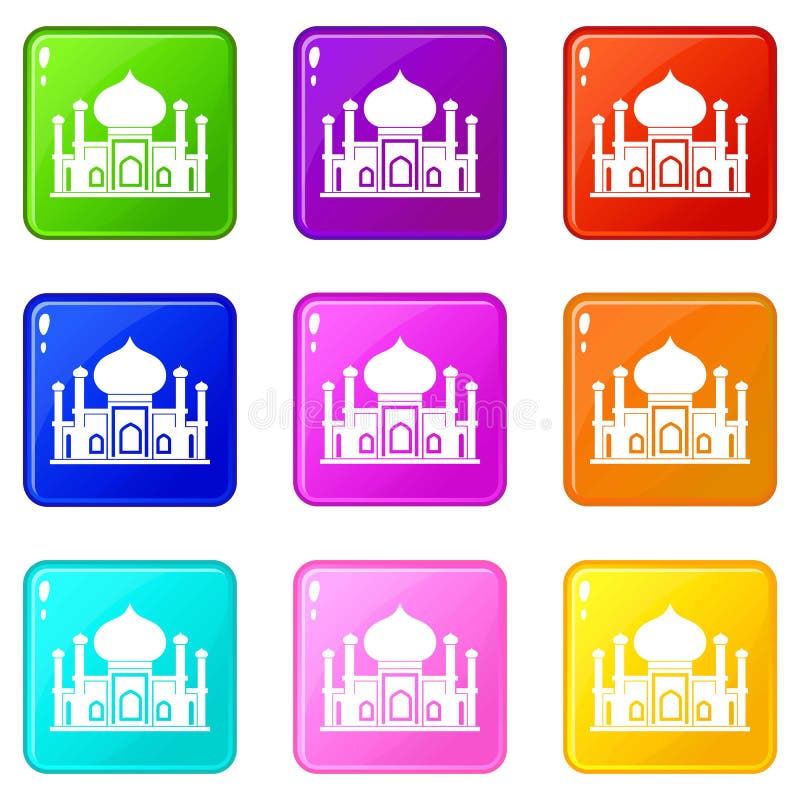 Mosque set 9 stock vector. Illustration of faith, architecture - 96434685