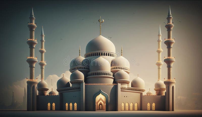 Mosque sheikh zayed mosque stock illustration. Illustration of white ...