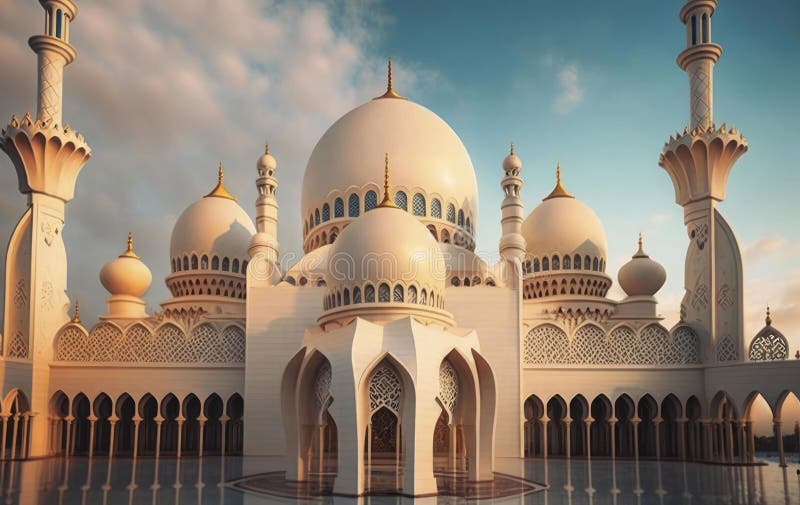 Mosque sheikh zayed mosque stock illustration. Illustration of tomb ...