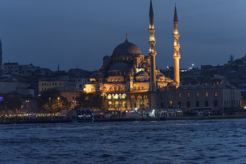 A Mosque on the Side of the Sea Stock Image - Image of evening ...