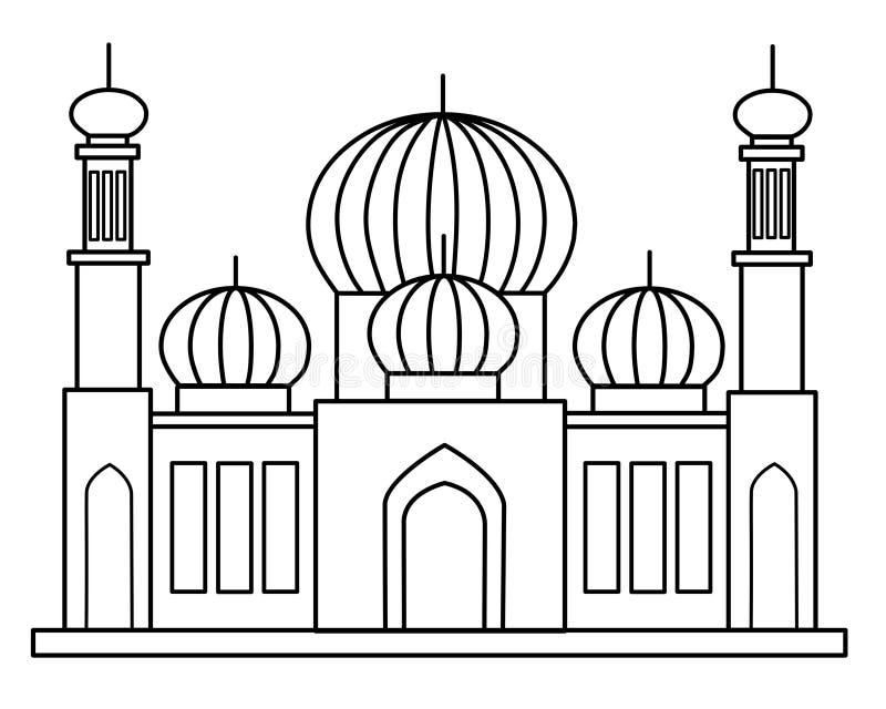 Mosque Sketch Drawing, a Doodle Which is Very Suitable for Use As ...
