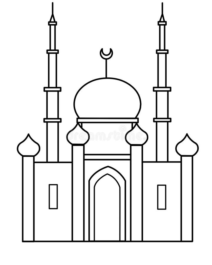 Mosque Sketch Drawing, a Doodle Which is Very Suitable for Use As ...