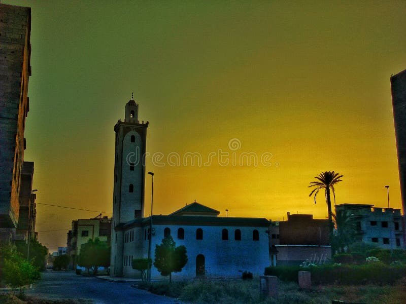 The mosque & Sunset editorial image. Image of mosque - 120637400