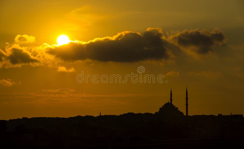 Mosque at sunset stock photo. Image of muhammad, sunset - 67916750