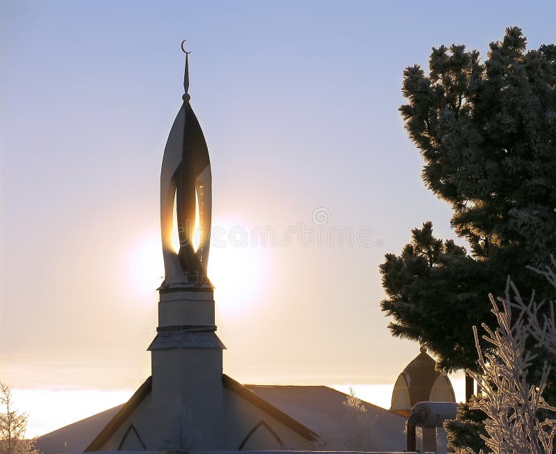 Mosque at Sunset. Religious Symbol. Stock Image - Image of sunshine ...