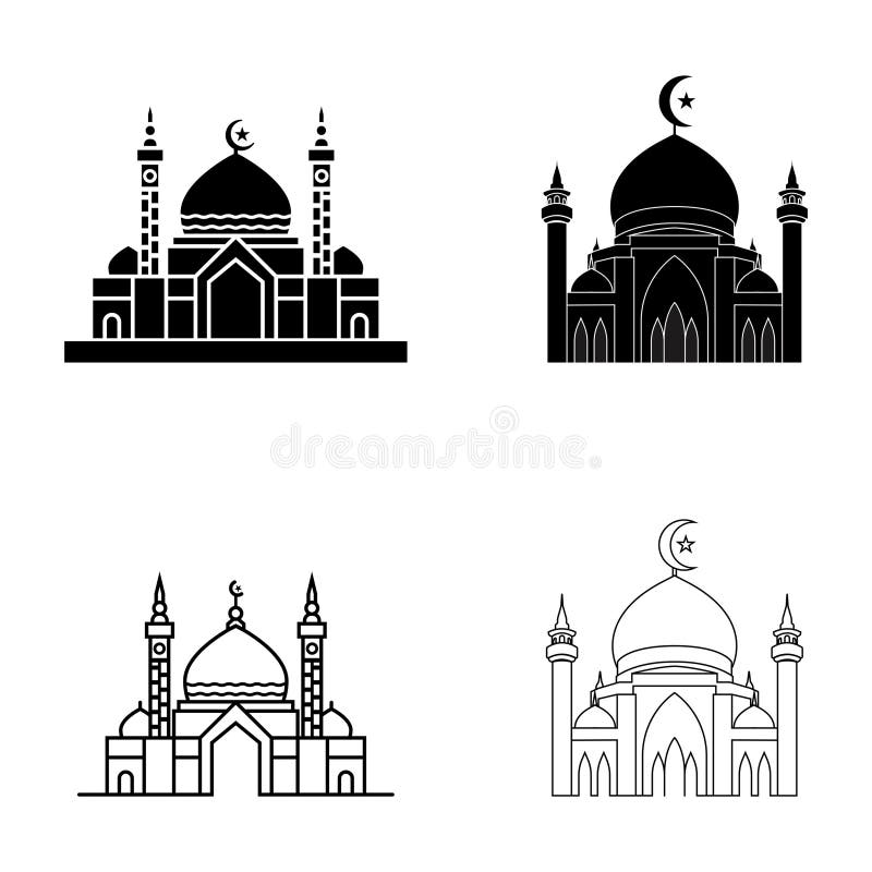 Mosque Symbol Icon stock illustration. Illustration of silhouette ...