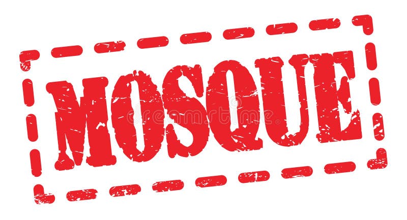 MOSQUE Text Written on Red Stamp Sign Stock Illustration - Illustration ...