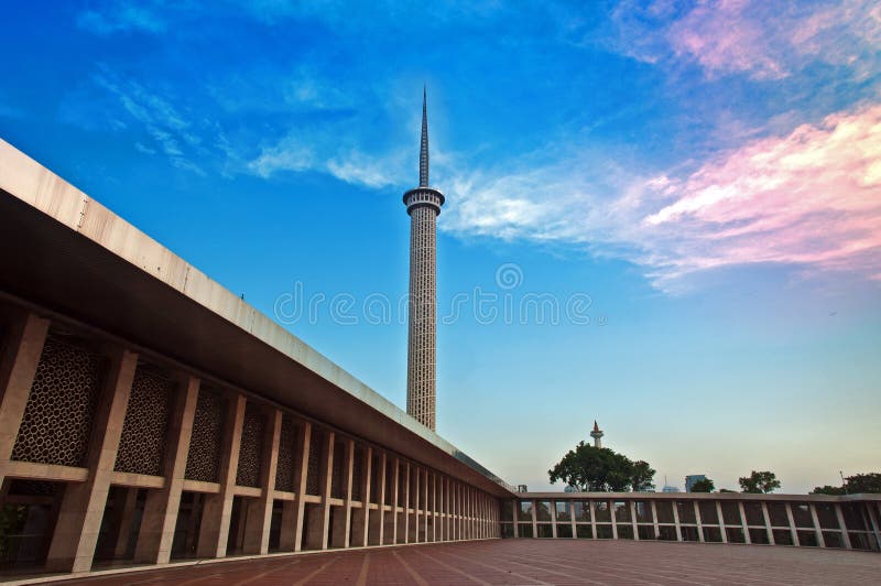 Mosque Tower and the Beautiful Sky Stock Image - Image of design ...