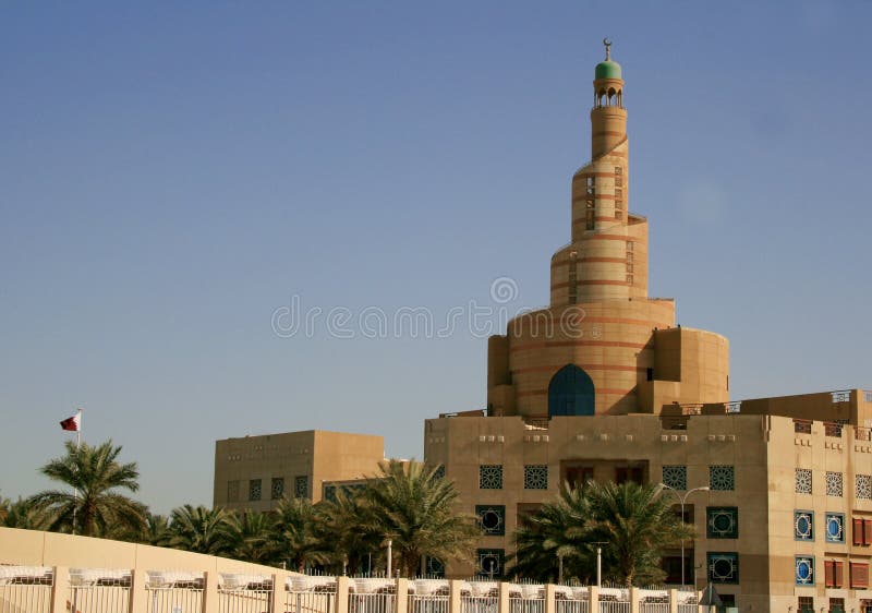 Mosque Tower in Doha, Qatar. Stock Photo - Image of qatar, minaret ...