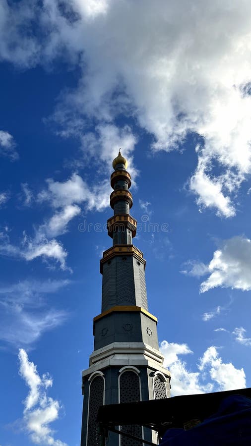 Mosque Tower from Islamic Center Stock Photo - Image of reflection ...