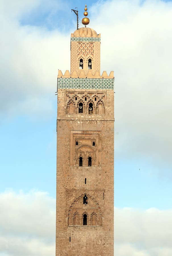 Mosque tower in Marrakech stock photo. Image of arabic - 57334502
