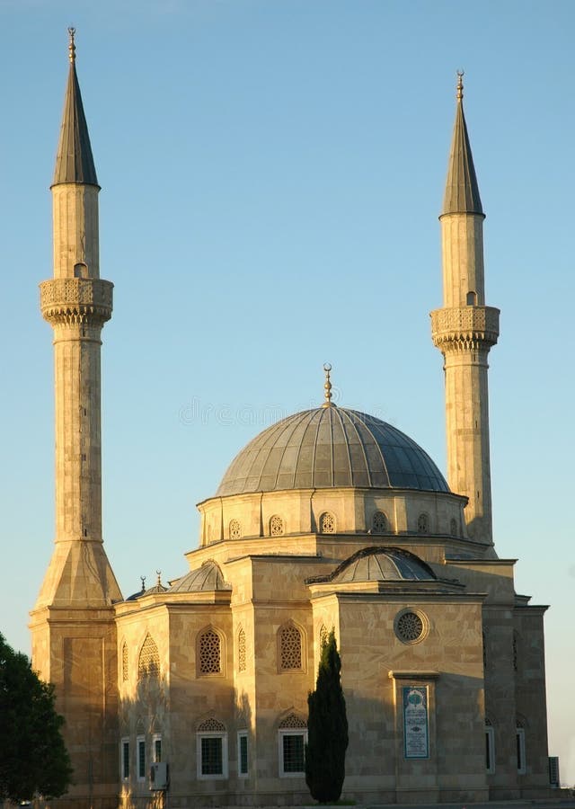 Mosque with two minarets stock photo. Image of beautiful - 1556434