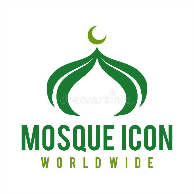 Mosque Vector Icon Illustration. Green Mosque Icon Stock Vector ...