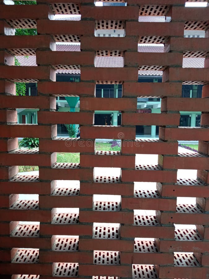 Mosque Walls on Campus with Perforated Brick Pattern Stock Photo ...