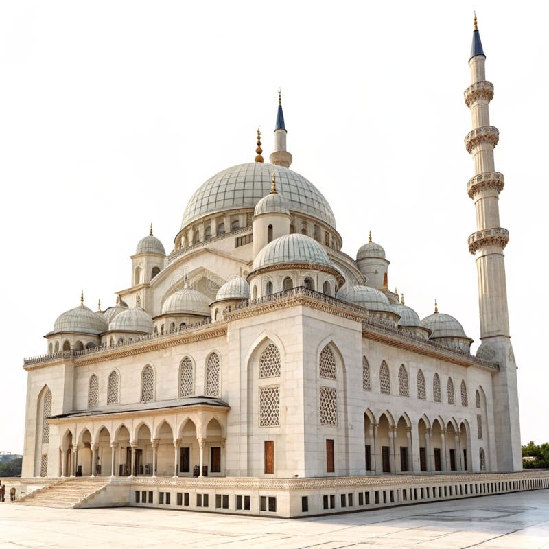 Mosque on white background stock illustration. Illustration of ...