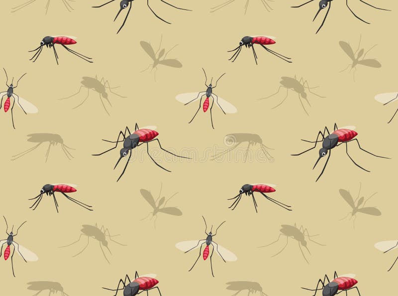 Cute Mosquito Various Poses Dead Cartoon Vector Illustration Stock ...