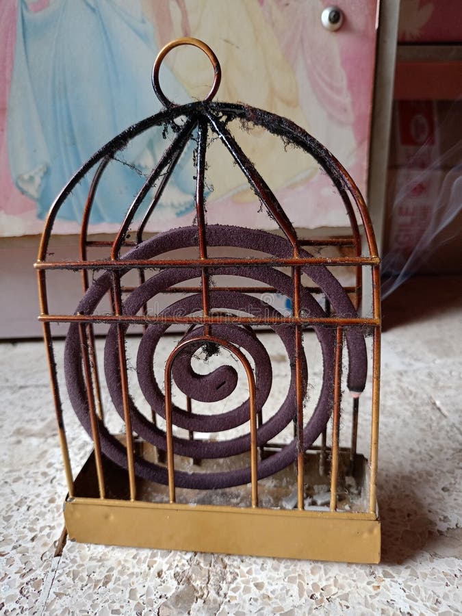 Mosquito Coil in a Gold Metal Frame Stock Photo - Image of gold, coil ...