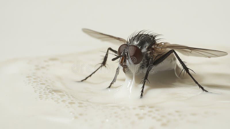 Mosquito fly stuck milk stock illustration. Illustration of mosquito ...