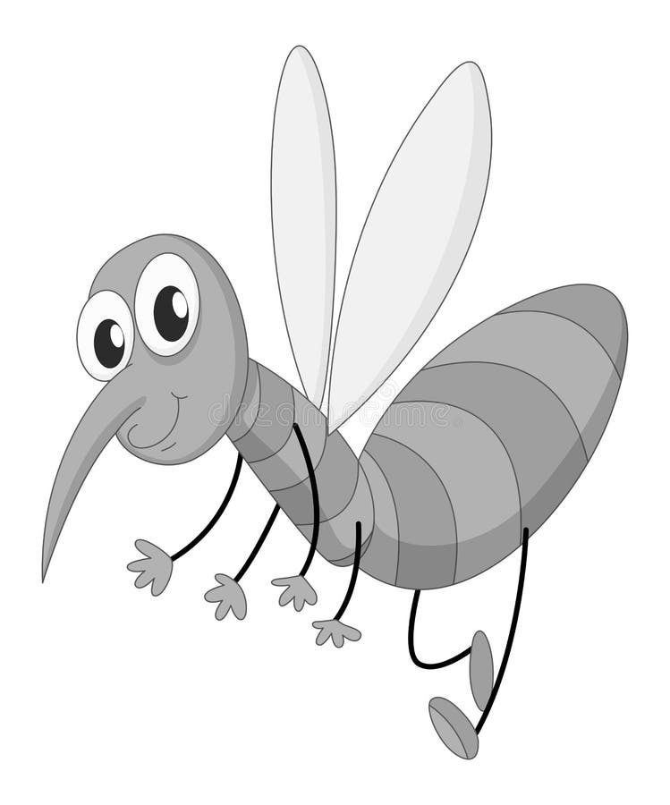 Happy mosquito cartoon stock vector. Illustration of isolated - 173372243
