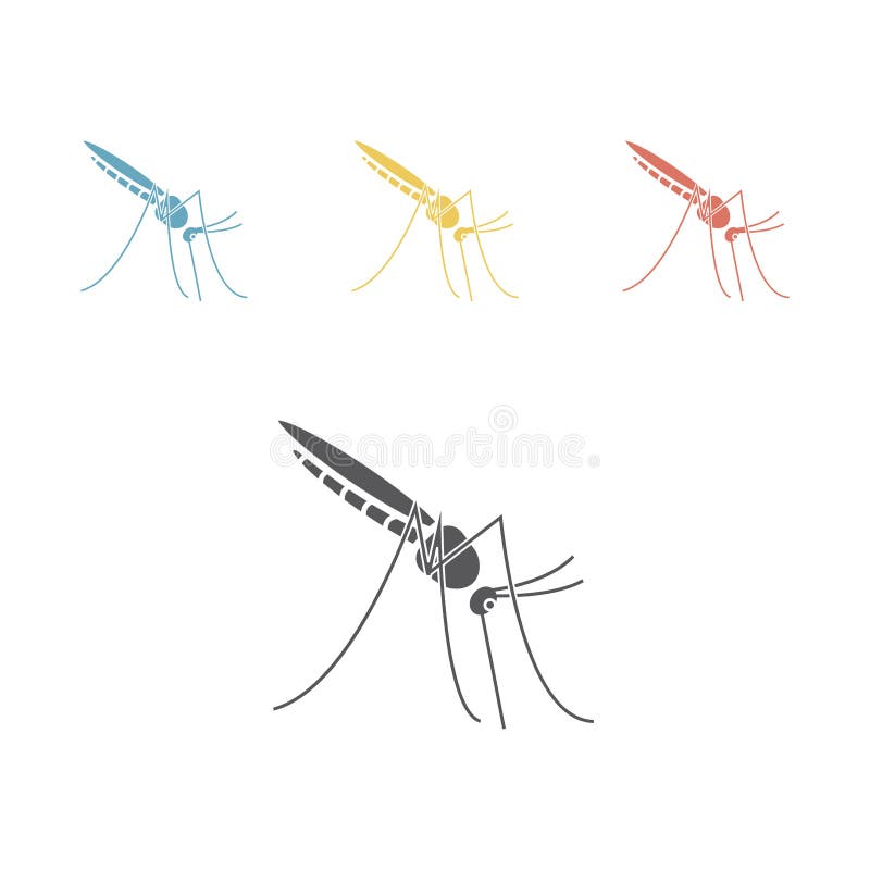 Dengue Fever Line Icons Set. Vector Signs for Web Graphics. Stock ...