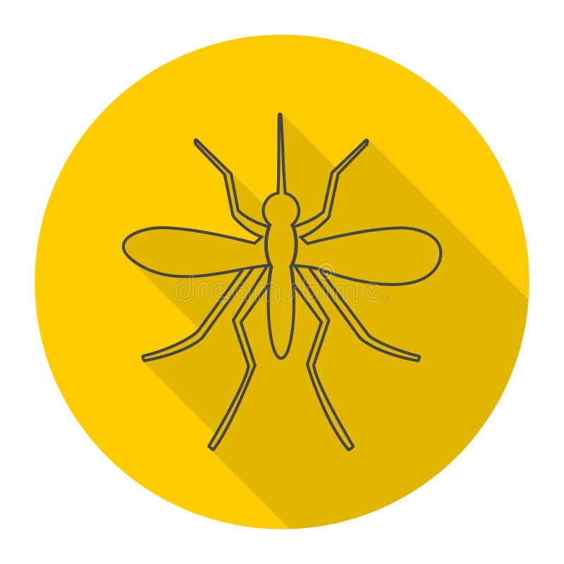 Mosquito Icons Set with Long Shadow Stock Vector - Illustration of ...