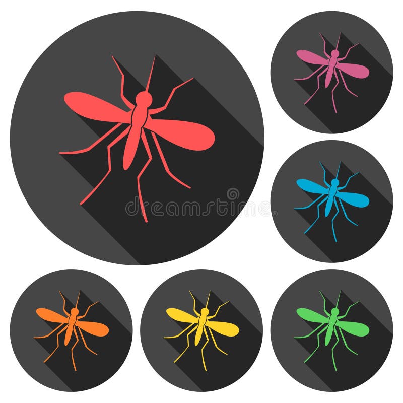 Mosquito icons set stock vector. Illustration of cure - 134761784