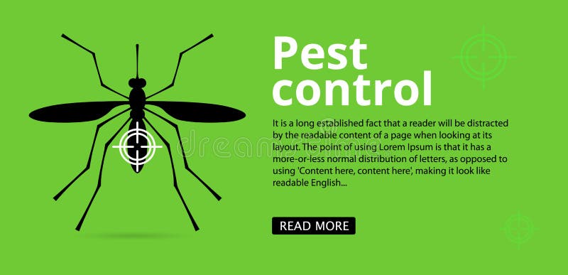 Mosquito and Insect Control Web Banner with Text Space. Mosquito ...