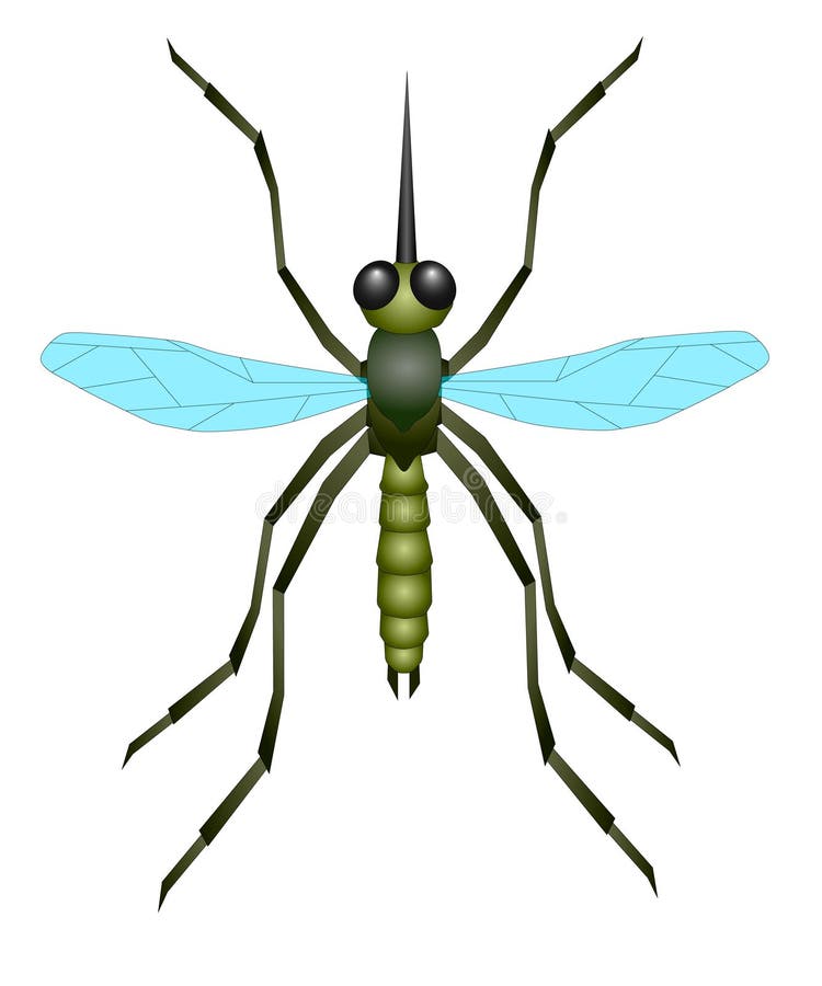 Green Mosquito Icon Isolated on Blue Background. Minimalism Concept. 3d ...