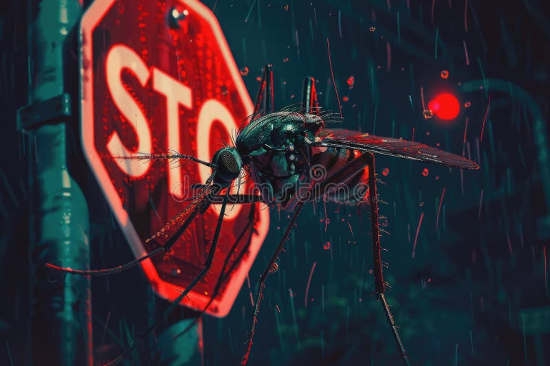 A Mosquito Perched on a Stop Sign, Suitable for Insect Control ...