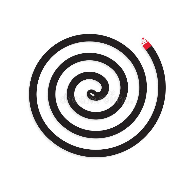 Mosquito Coil & Smoke. stock vector. Illustration of coils - 186828974