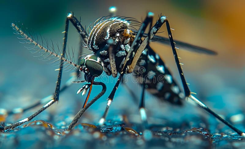 A Mosquito is Shown in a Close Up, with Its Head and Legs Visible Stock ...