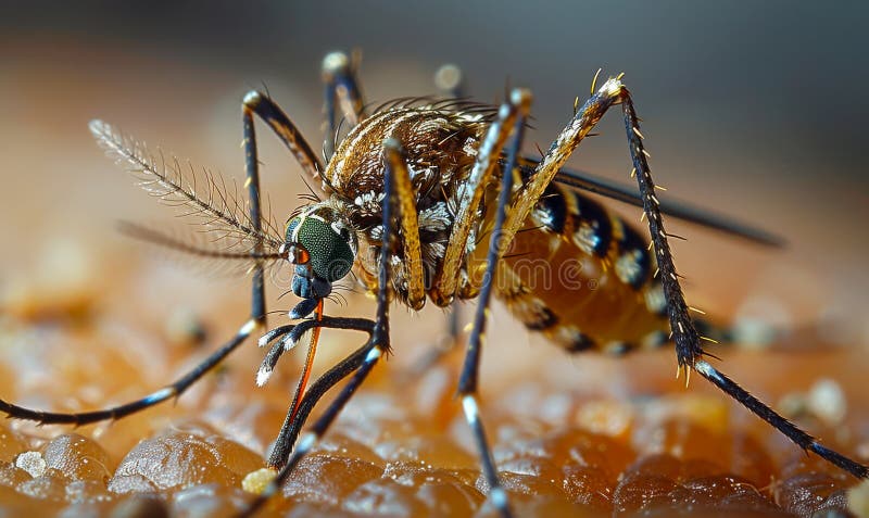 Mosquito is Shown with Its Legs and Head Covered in Tiny White Dots ...