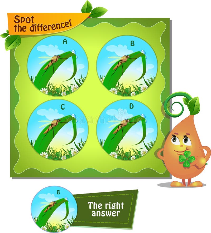 Mosquito Spot the Difference Stock Illustration - Illustration of smile ...