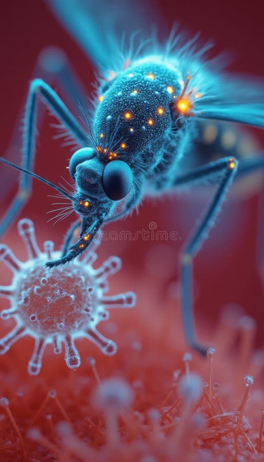 Mosquito with Virus Under Microscope Stock Photo - Image of science ...