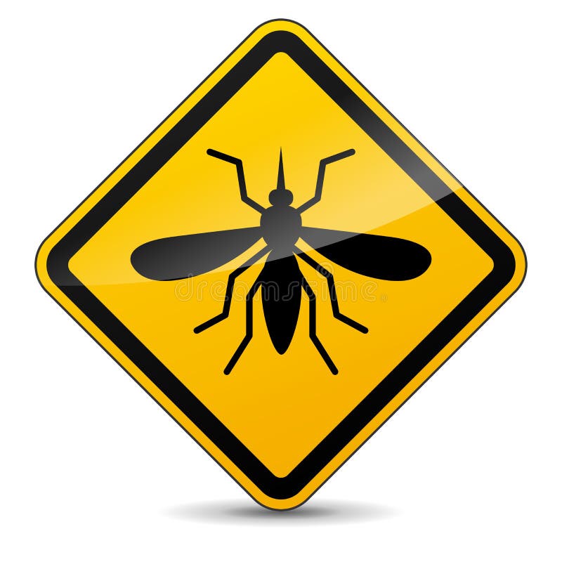 Mosquito Yellow Sign on White Background Stock Vector - Illustration of ...
