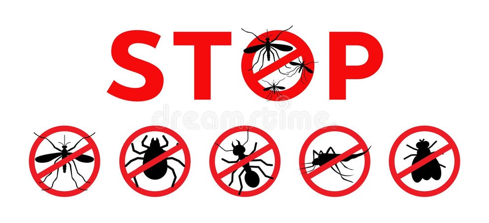 Mosquitoes Stop Sign Vector Icon, Thick, Flea and Fly Mark Stock Vector ...