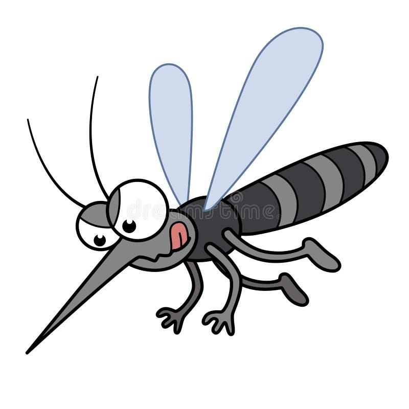 Conjunto De Mosquitos De Desenhos Animados. Ilustração Sobre Fundo ...