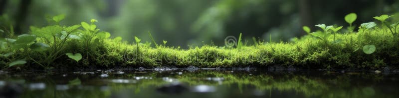 Moss and Algae Grow on a Damp Textured Surface Growth Algae Nature ...