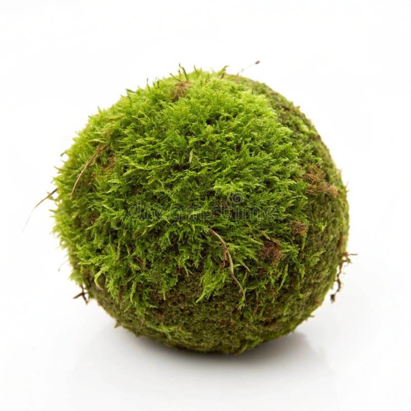 Moss Ball Isolated on White Background Stock Illustration ...
