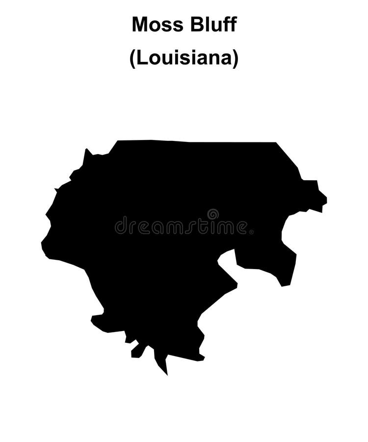 Moss Bluff outline map stock illustration. Illustration of vector ...