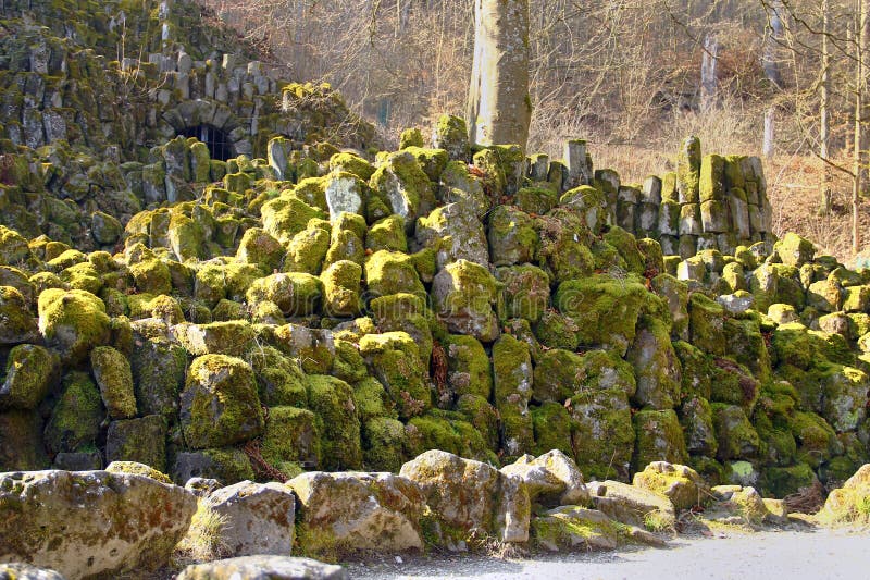 Moss Covered Basalt Columns Stream Forest Landscape Stock Photos - Free ...