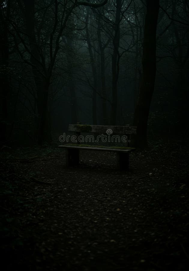 Moss Covered Bench in a Foggy Forest Stock Illustration - Illustration of moss, serene: 383932185