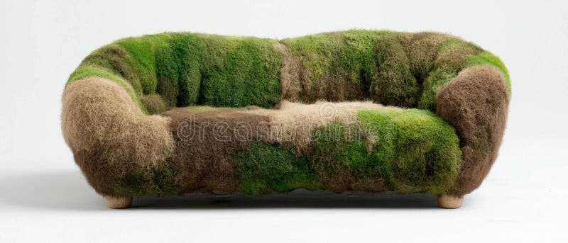 Moss-covered Couch in a Natural Setting Stock Illustration ...