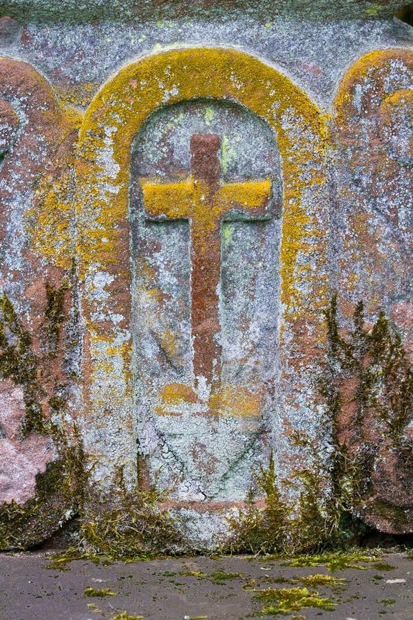 Moss covered cross stock image. Image of church, catholic - 9107541