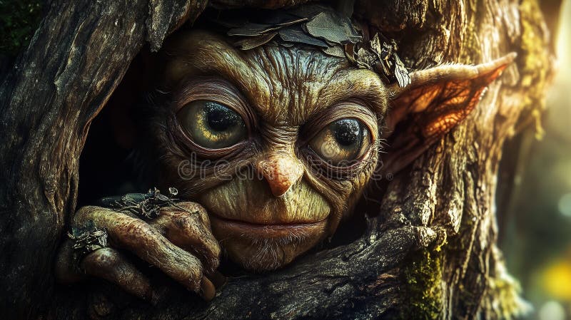 A Moss-covered Green Mystical Creature Sits Thoughtfully in an Emerald ...